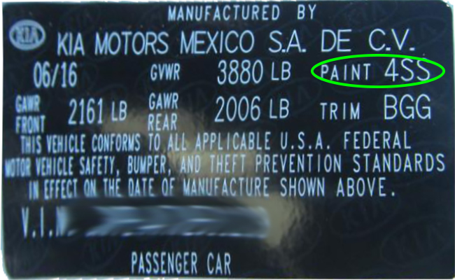 KIA DARK PENTA METALLIC H8G Car Paint