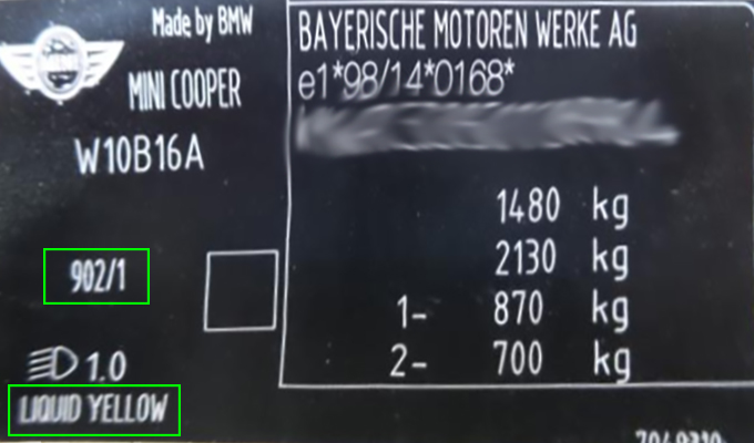 Mini Cooper Paint Codes